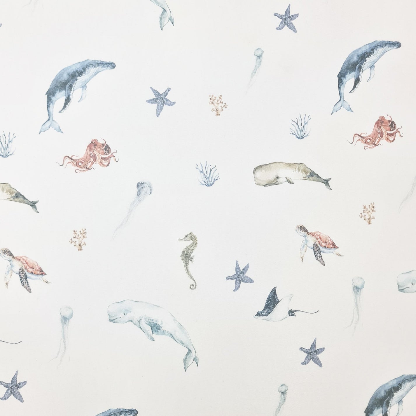 Fitted Cot Bed Sheet For Baby Nursery Ocean Theme - Sea Creature Crib ...
